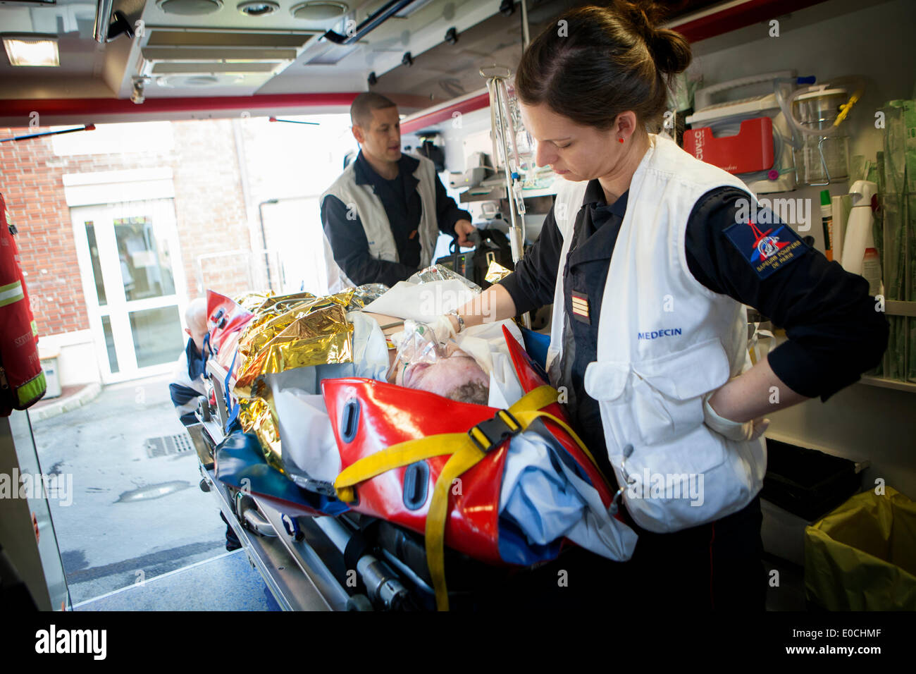 Paris fire brigade Stock Photo - Alamy