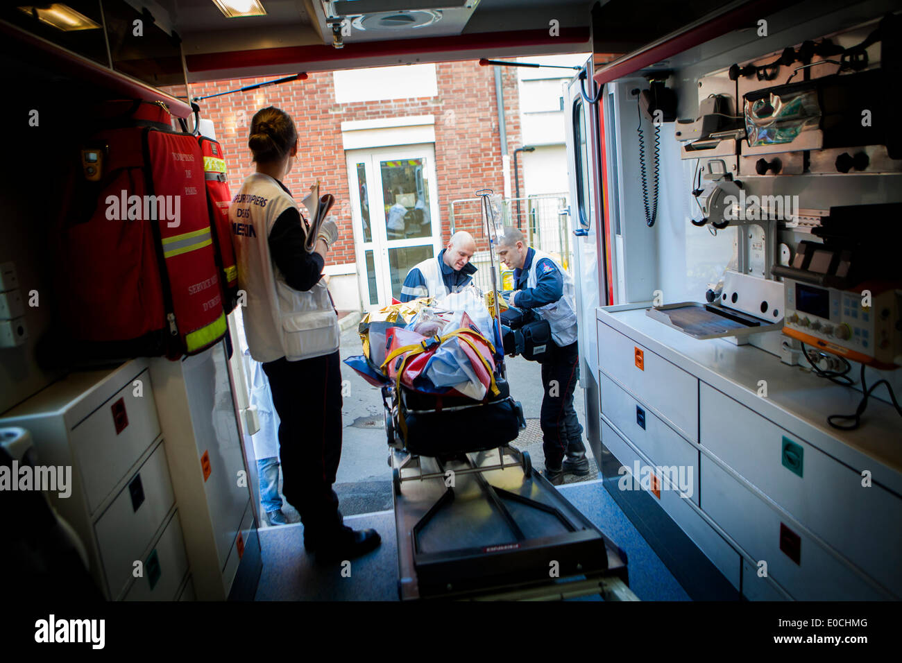 Paris fire brigade Stock Photo - Alamy