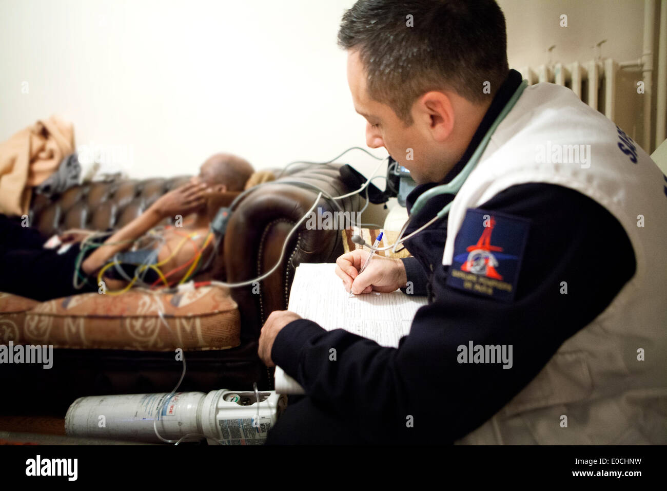 Paris fire brigade Stock Photo - Alamy