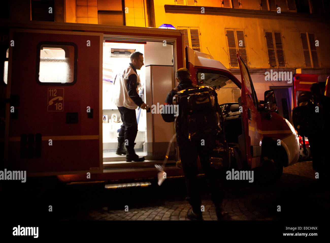 Paris fire brigade Stock Photo - Alamy