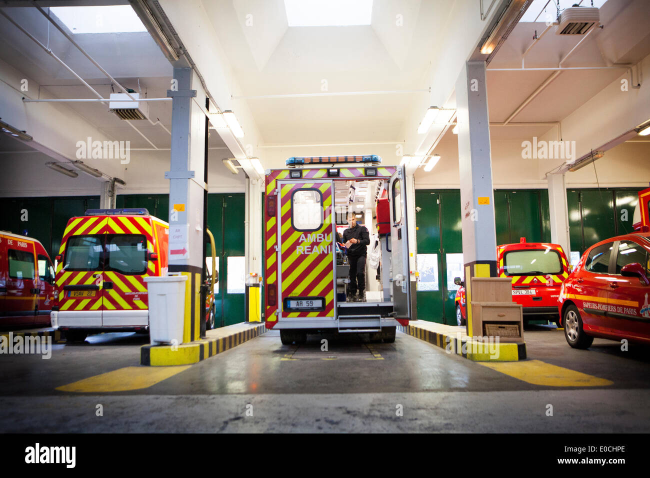 Paris fire brigade Stock Photo - Alamy