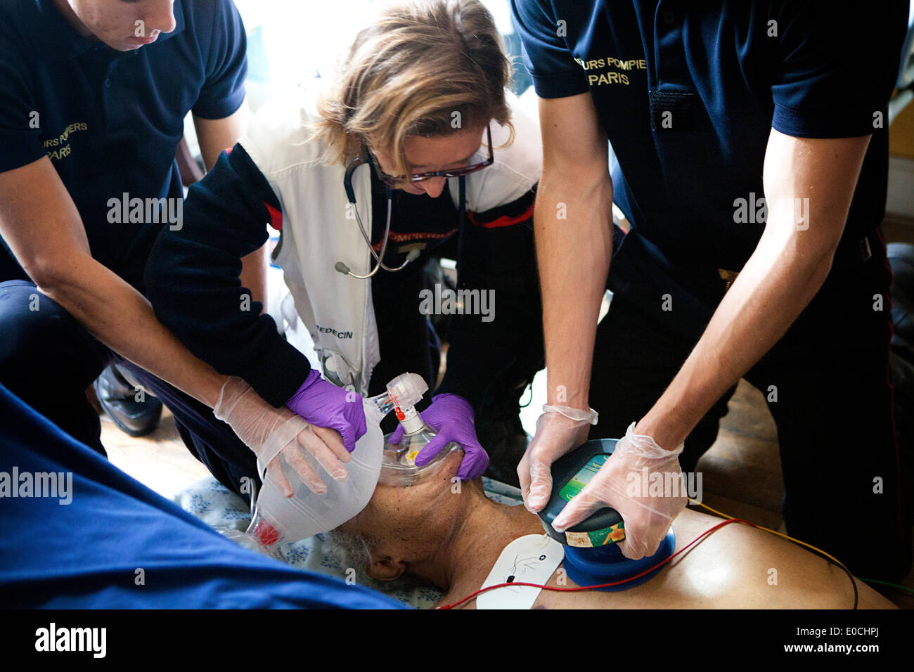 Paris fire brigade Stock Photo - Alamy