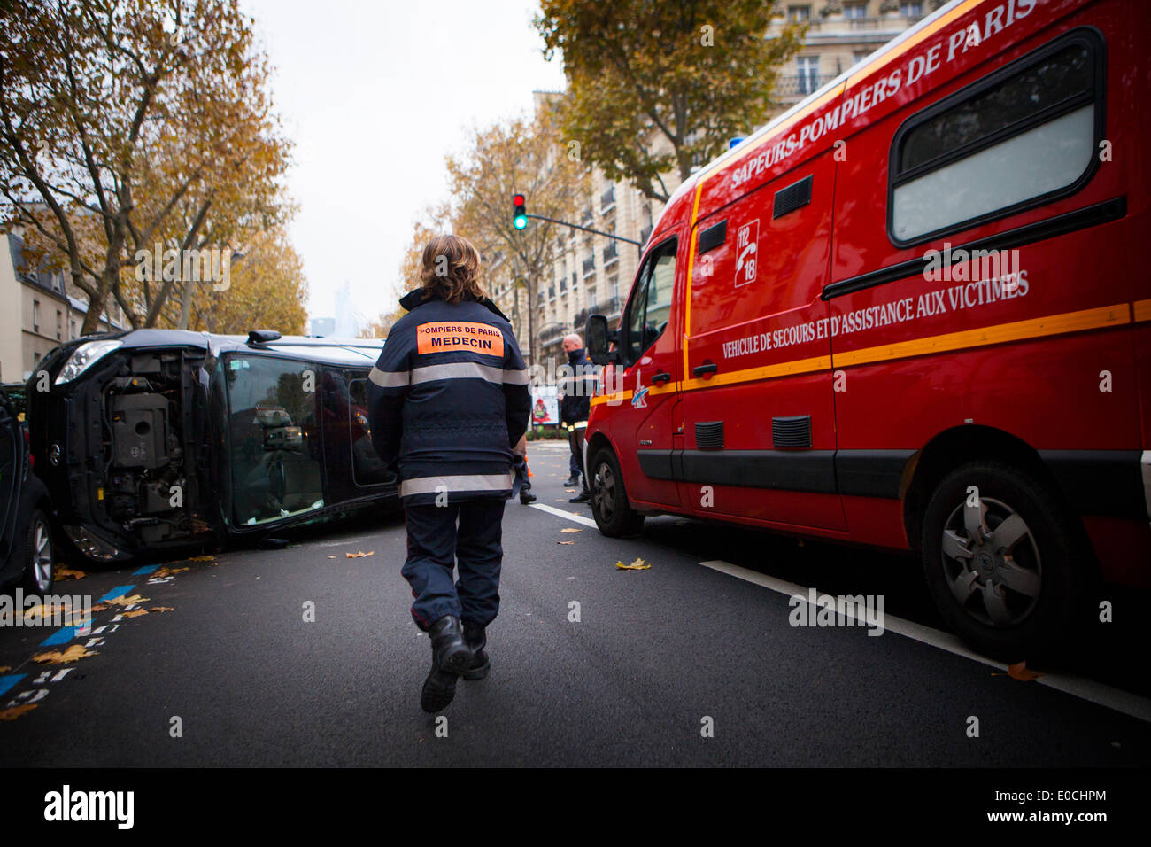 Paris fire brigade Stock Photo - Alamy