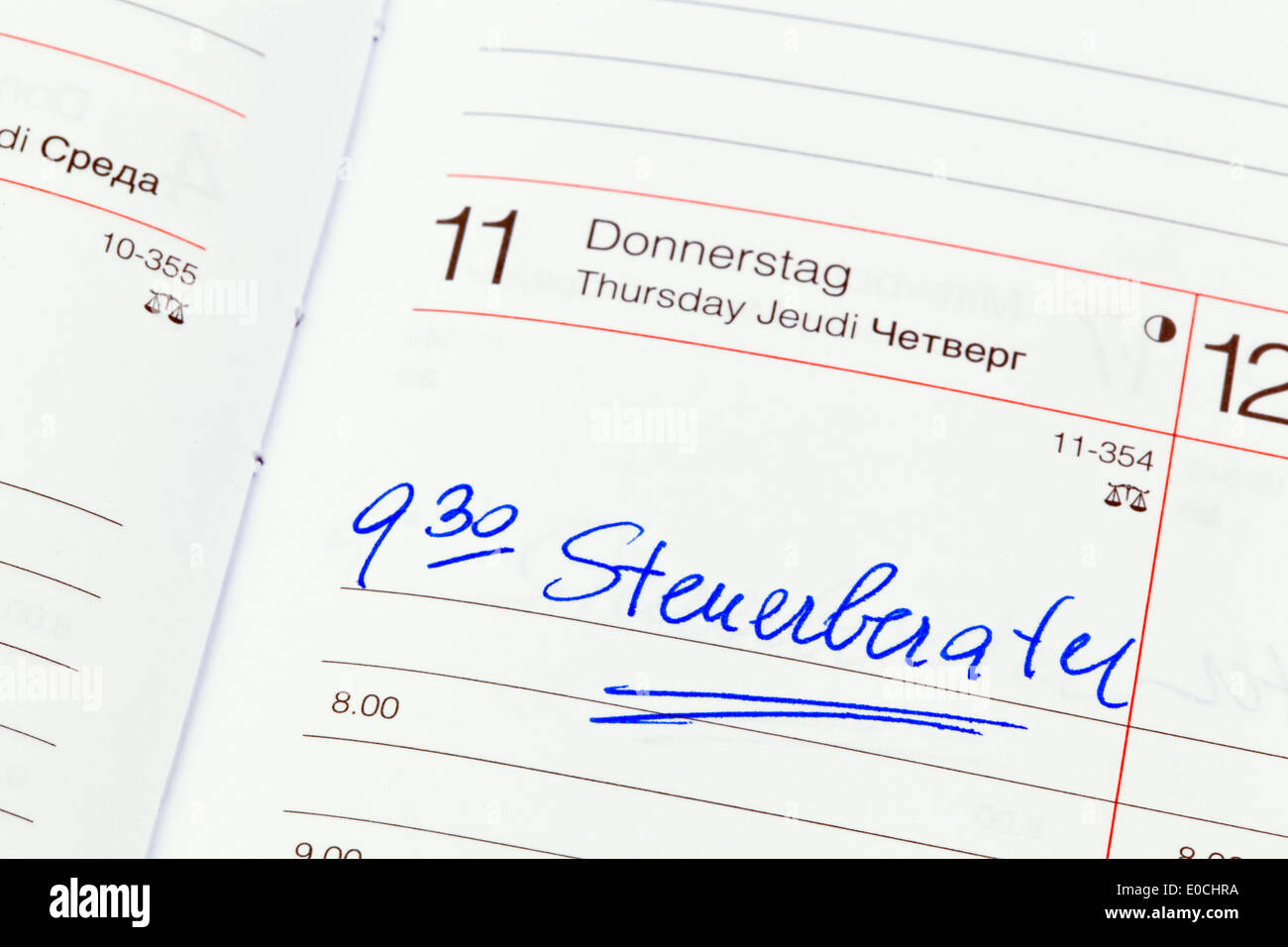 Appointment calendar with notice tax hi-res stock photography and ...