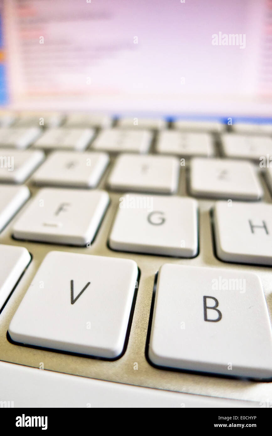 The keys of a computer in close-up. Data processing and Internet Stock ...