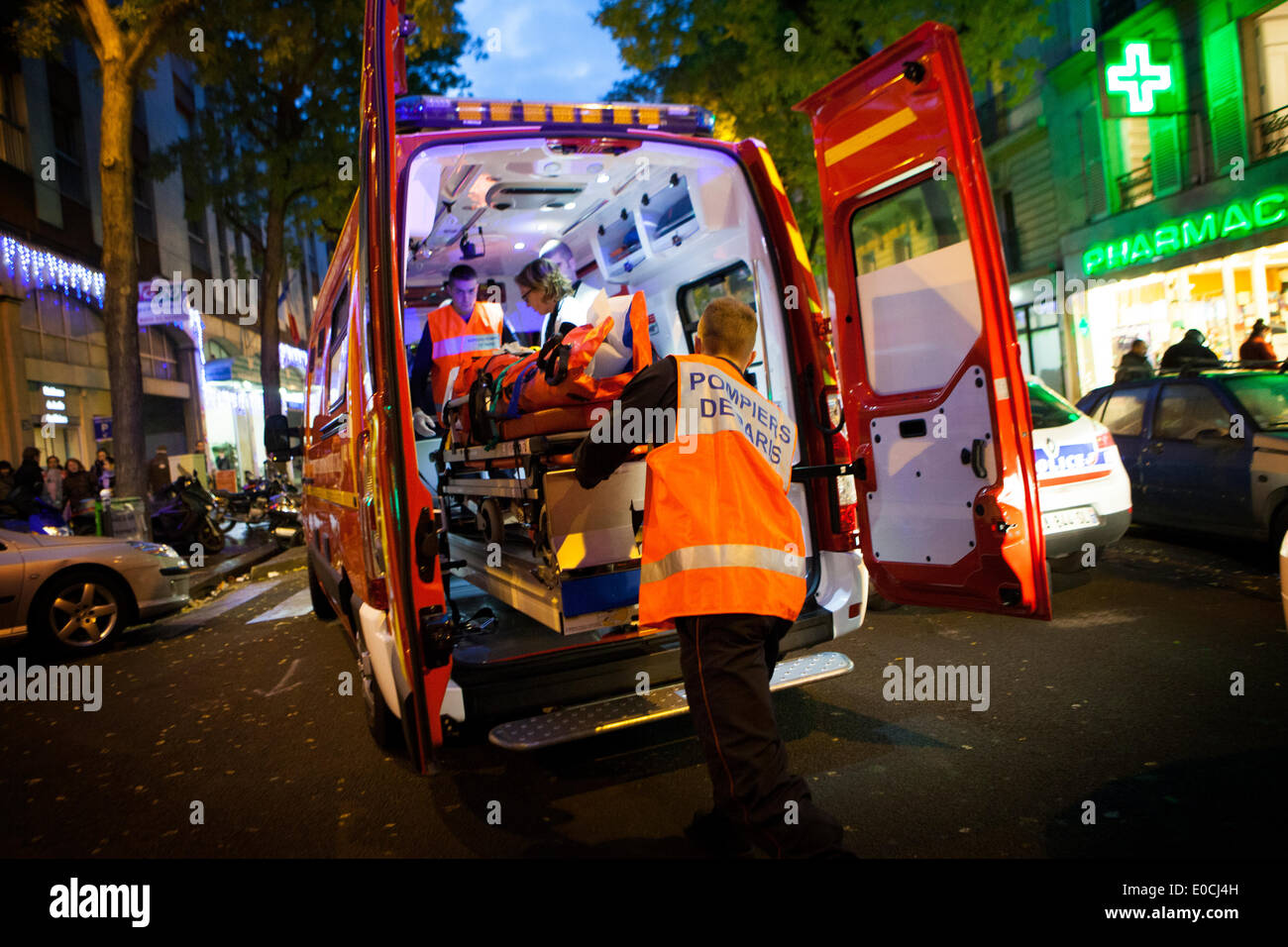 Paris fire brigade Stock Photo - Alamy