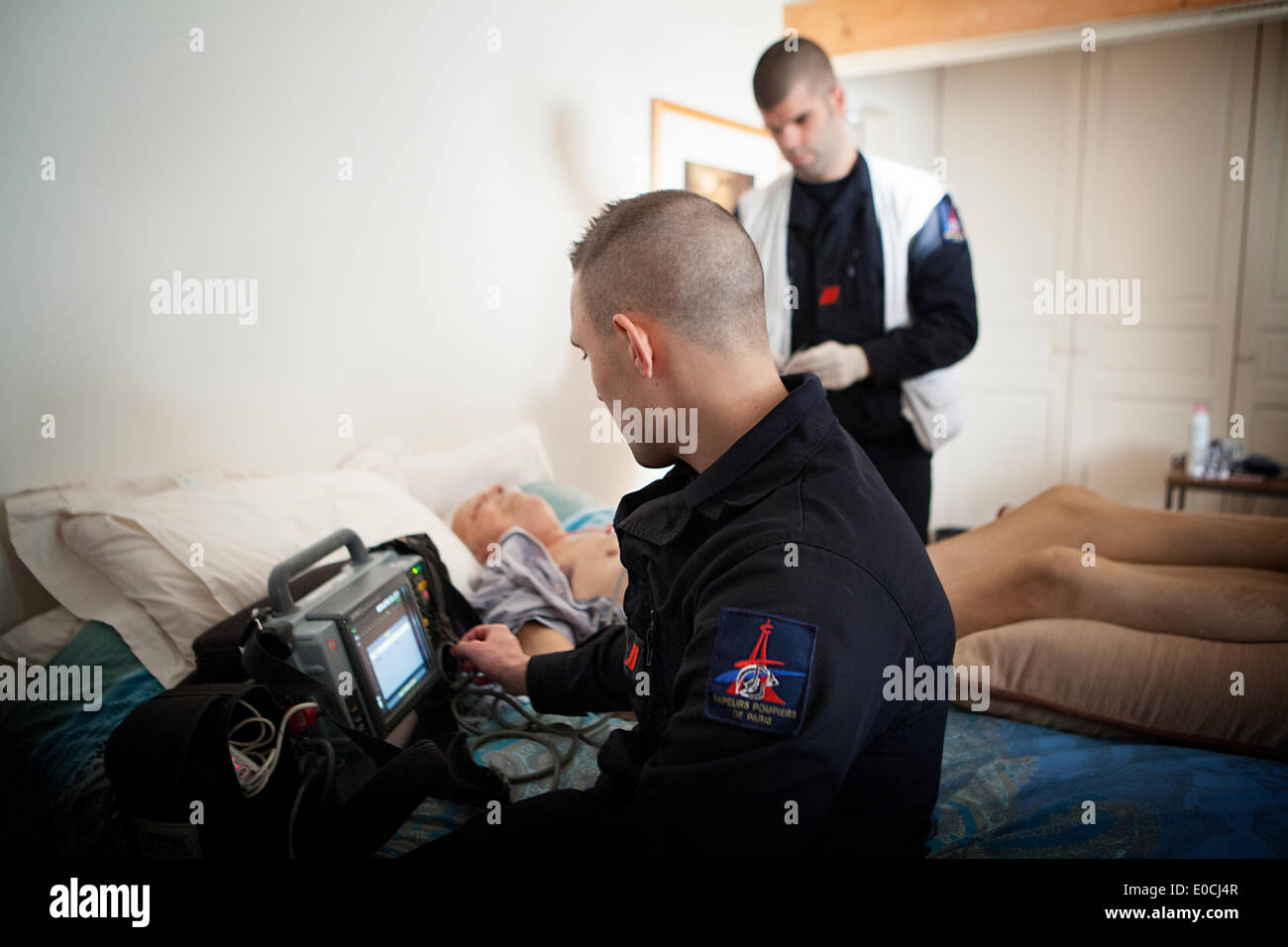 Paris fire brigade Stock Photo - Alamy