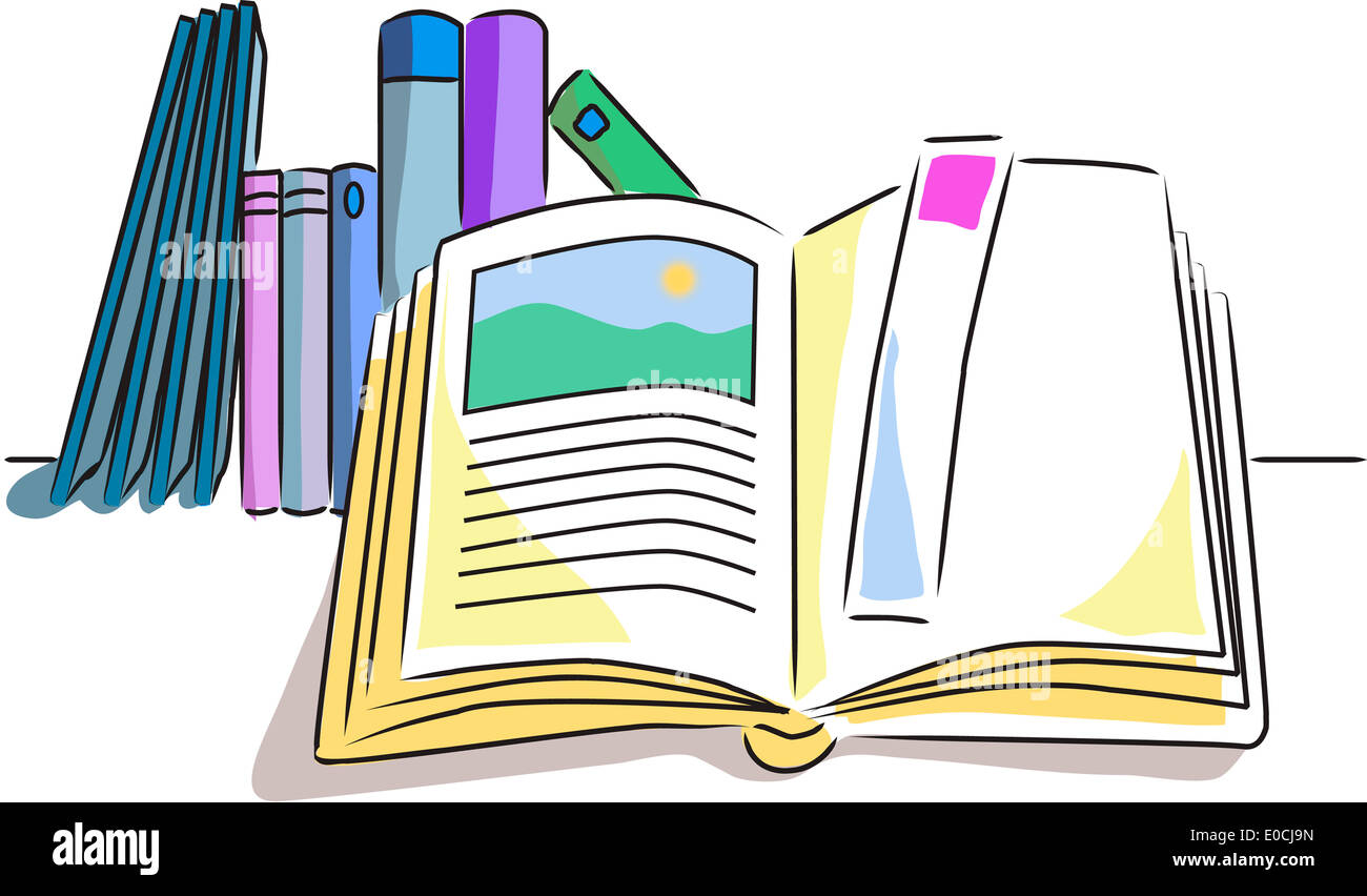 Reading drawing Cut Out Stock Images & Pictures - Alamy