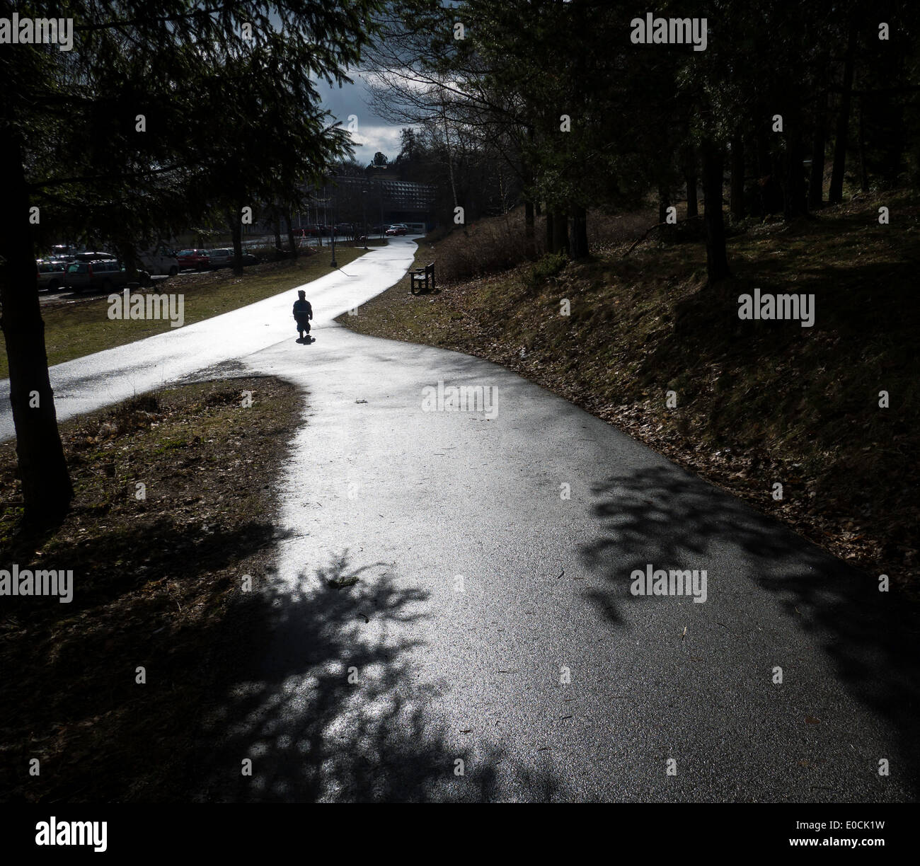 little boy walks alone Stock Photo - Alamy