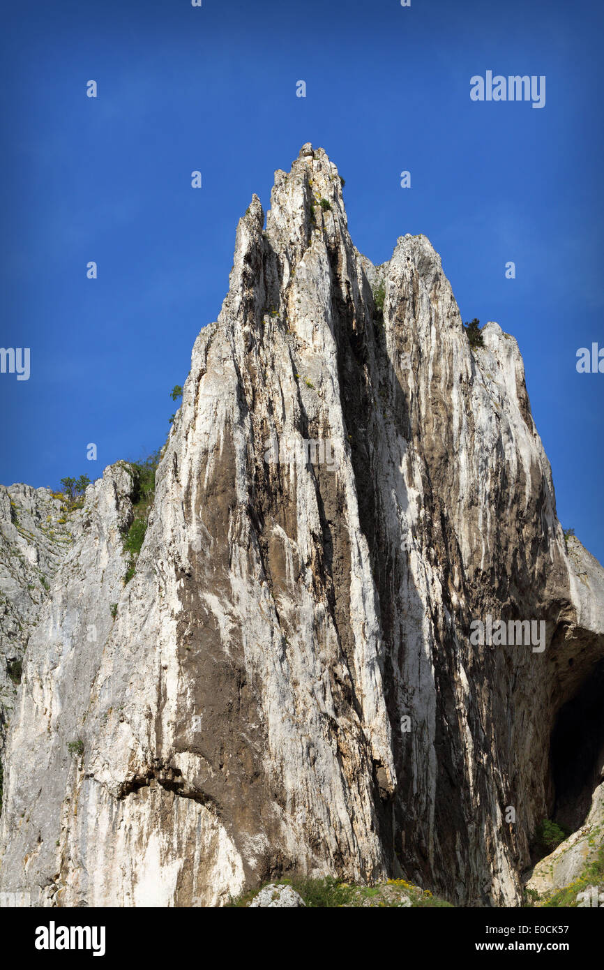 Beautiful limestone wild ridge in Turzii gorge, Romania. This ...