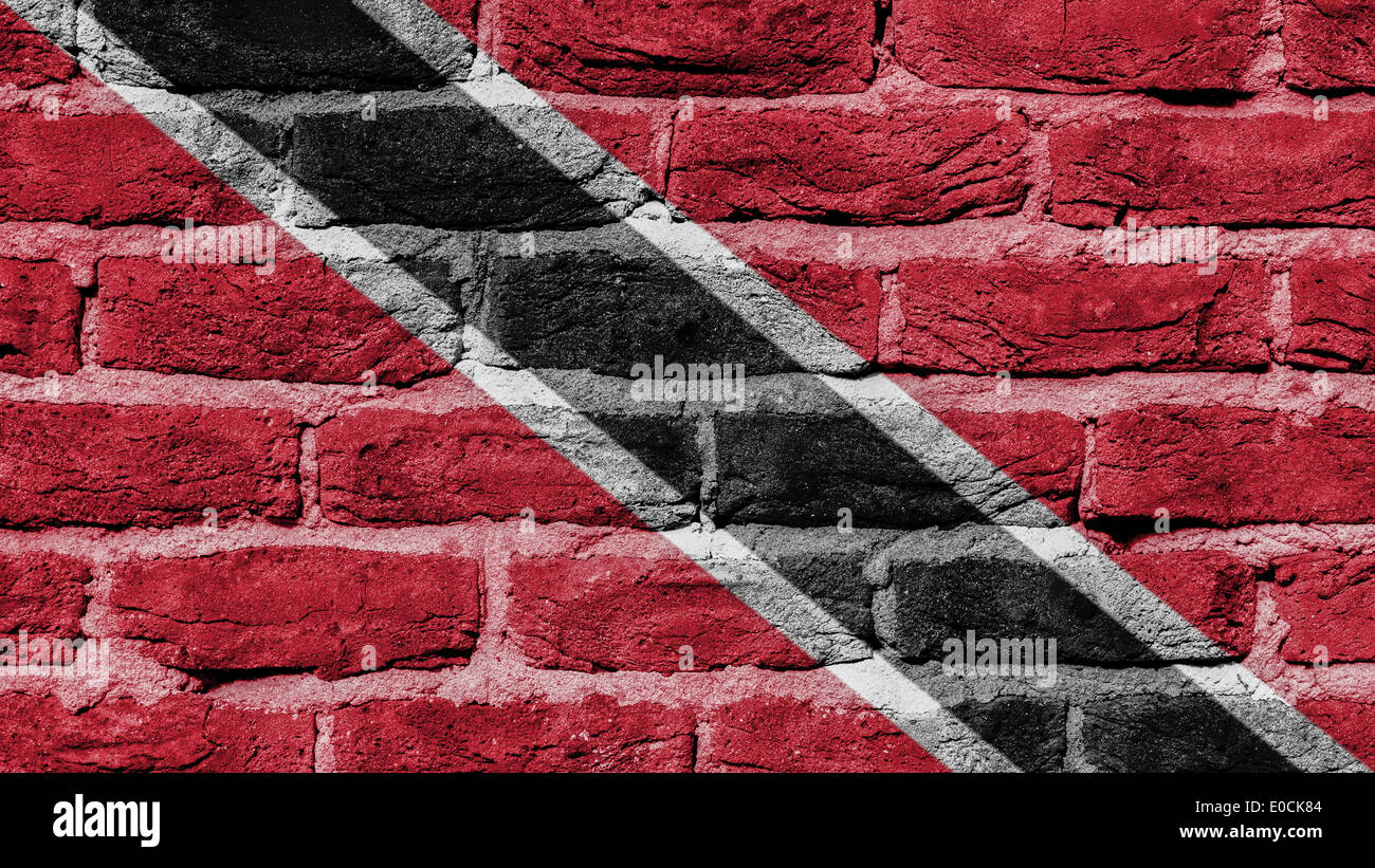 Very old brick wall texture flag of Trinidad and Tobago Stock Photo - Alamy