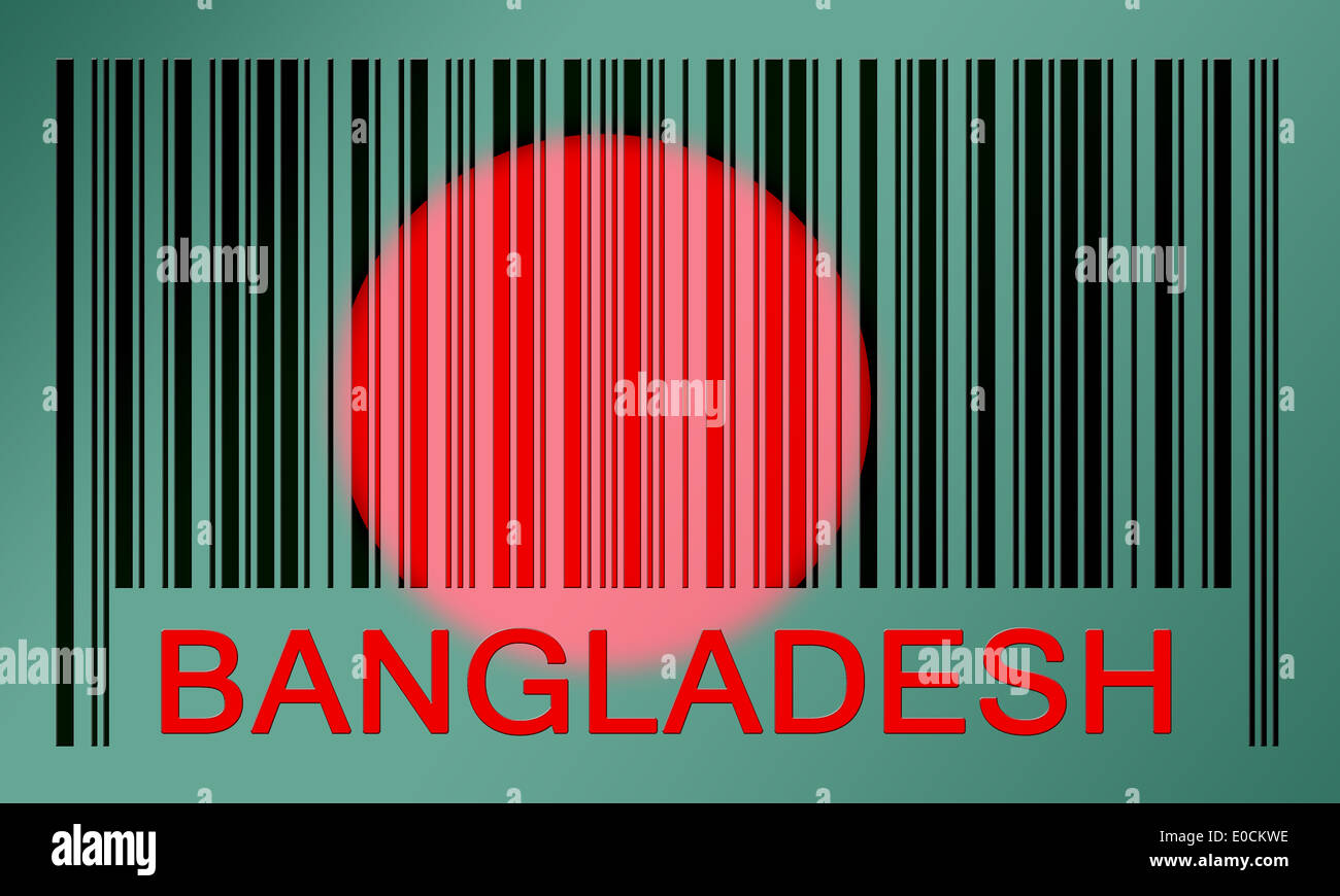 Flag of Bangladesh painted on barcode surface Stock Photo - Alamy