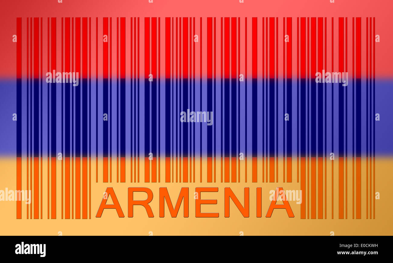 Flag of Armenia painted on barcode surface Stock Photo - Alamy