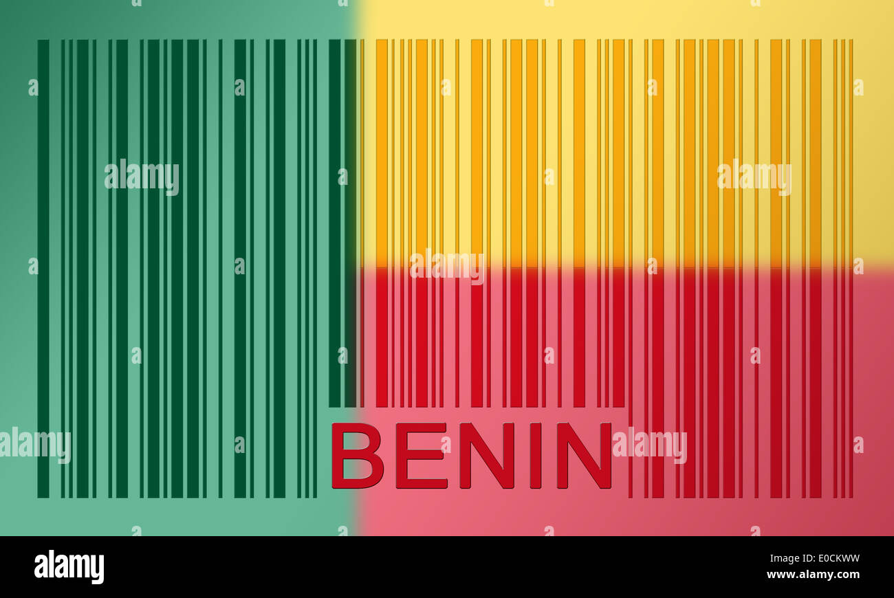 Flag of Benin painted on barcode surface Stock Photo - Alamy