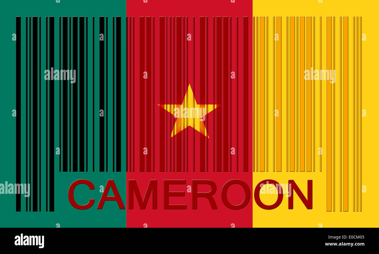 Flag of Cameroon painted on barcode surface Stock Photo - Alamy