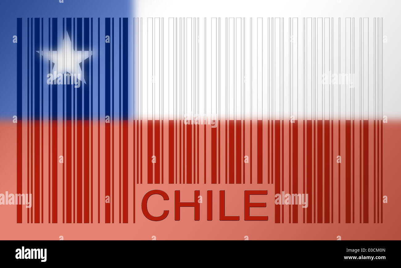 Flag of Chile painted on barcode surface Stock Photo - Alamy
