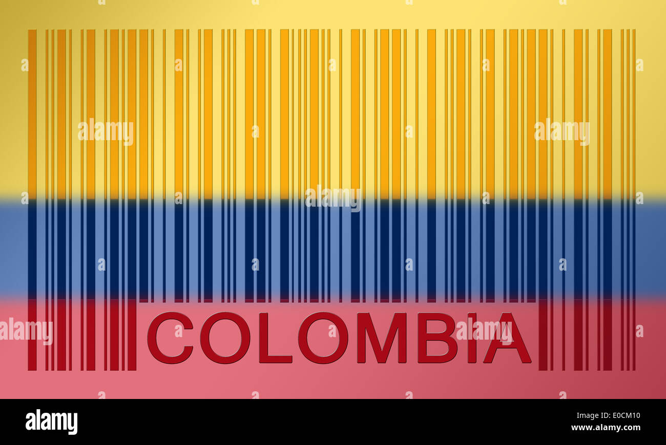 Flag of Colombia painted on barcode surface Stock Photo - Alamy