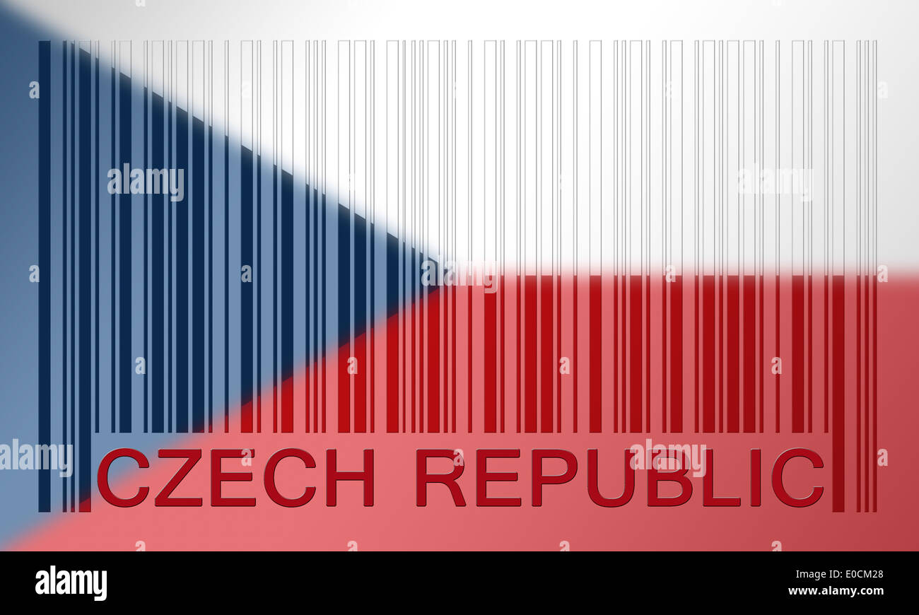 Flag of Czech Republic painted on barcode surface Stock Photo - Alamy