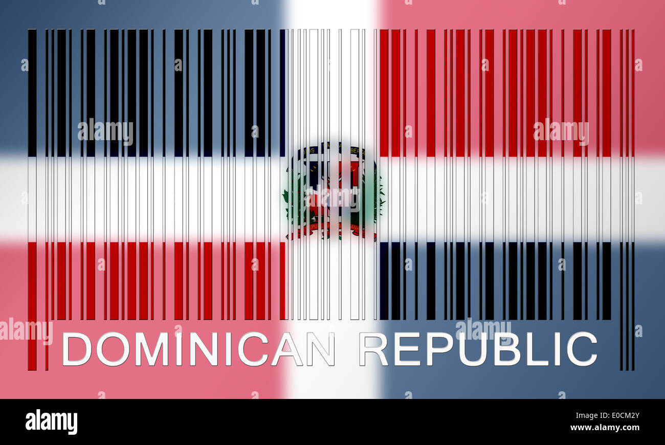 Flag of Dominican Republic painted on barcode surface Stock Photo - Alamy