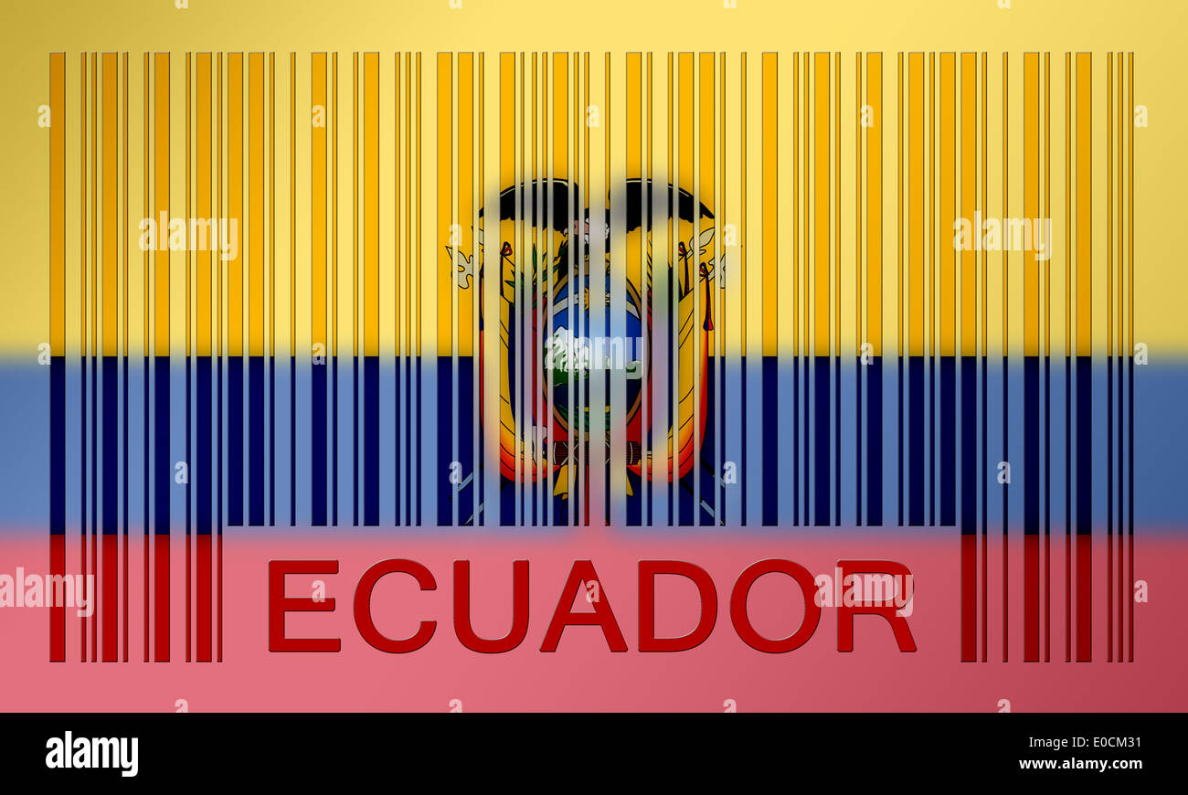 Flag of Ecuador painted on barcode surface Stock Photo - Alamy