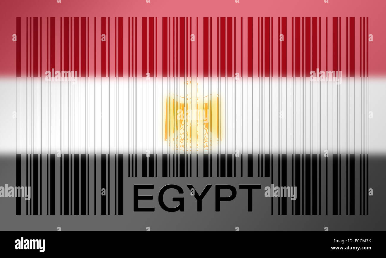 Flag of Egypt painted on barcode surface Stock Photo - Alamy