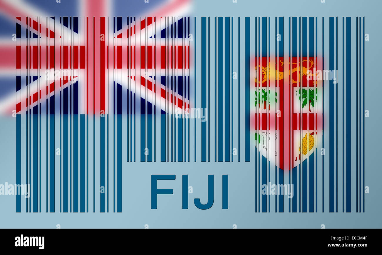 Flag of Fiji painted on barcode surface Stock Photo - Alamy