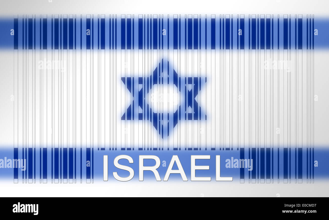 Flag of Israel painted on barcode surface Stock Photo - Alamy