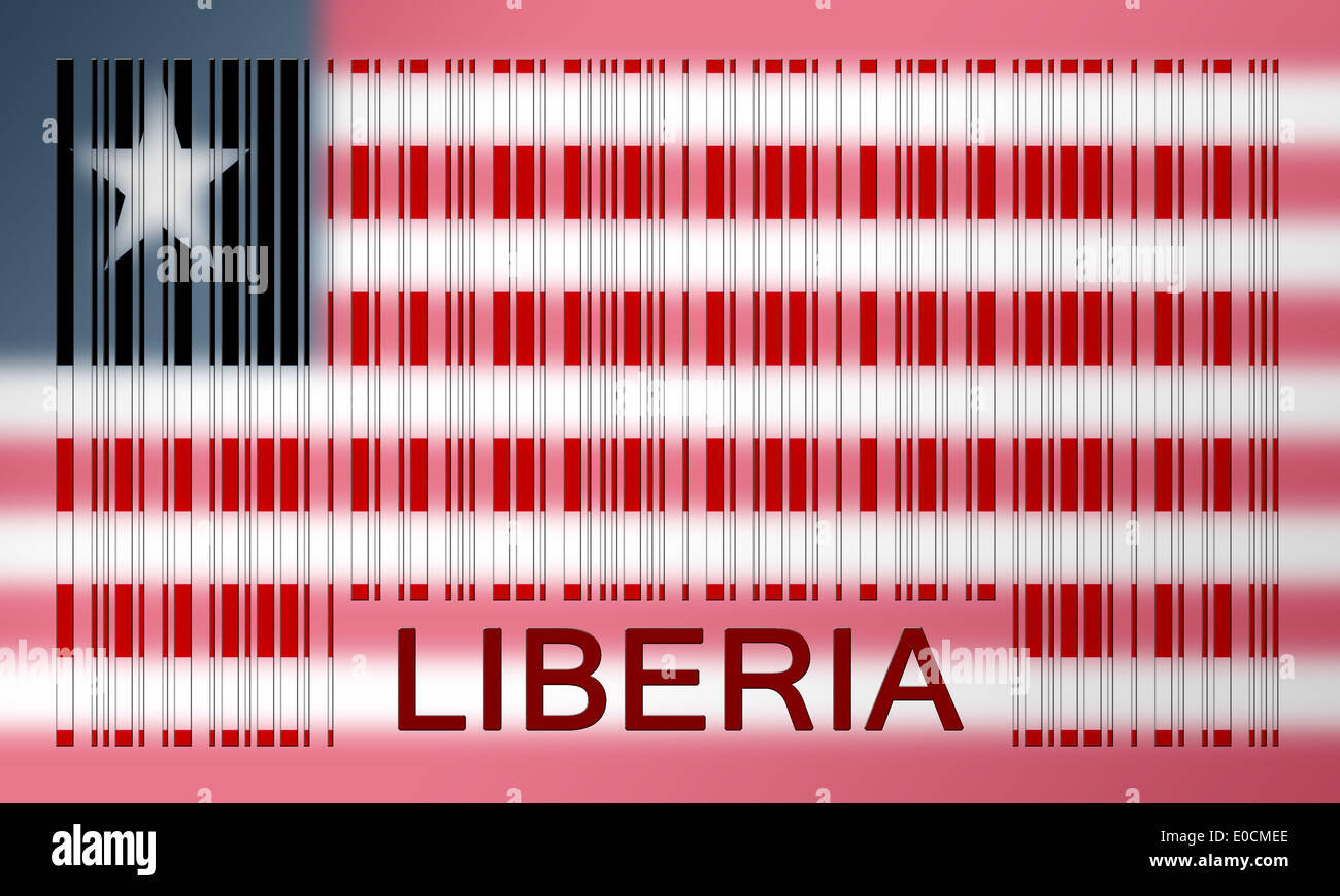 Flag of Liberia painted on barcode surface Stock Photo - Alamy