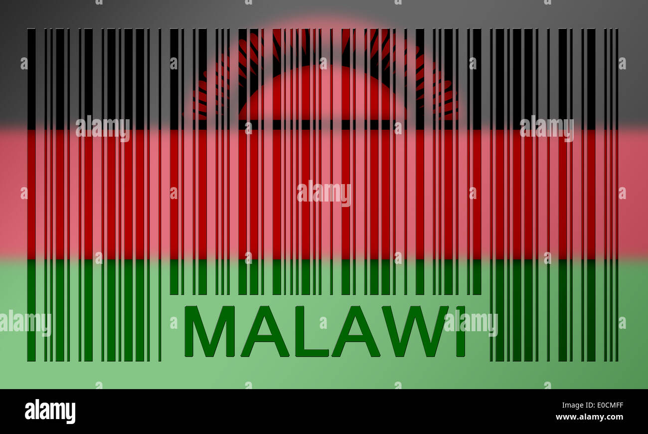 Flag of Malawi painted on barcode surface Stock Photo - Alamy