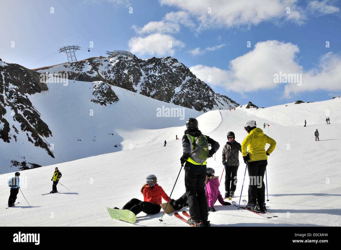 Gaislachkogel with ski slope, Soelden, Oetztal, Winter in Tyrol ...