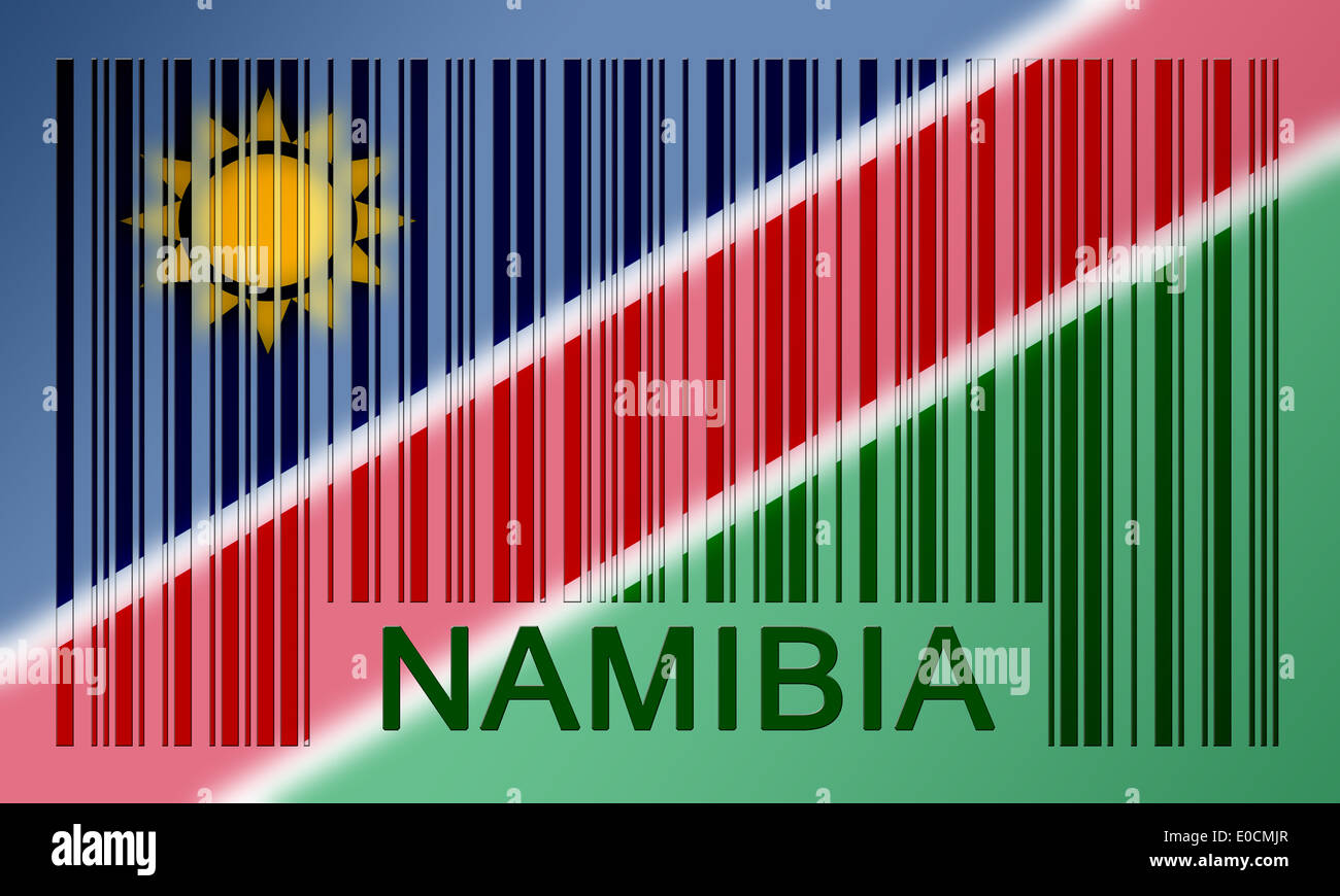 Flag of Namibia painted on barcode surface Stock Photo - Alamy