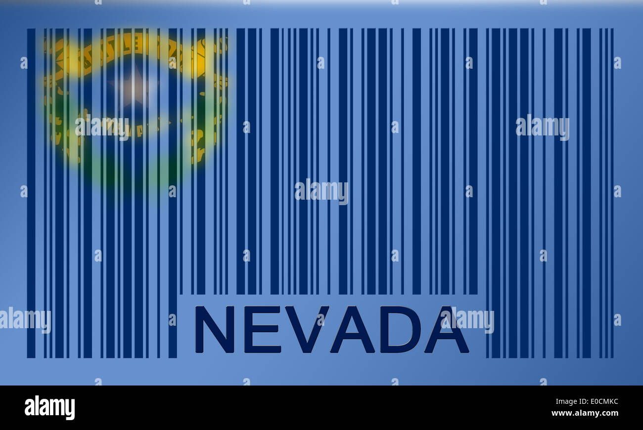 Flag of the US state of Nevada painted on barcode surface Stock Photo ...