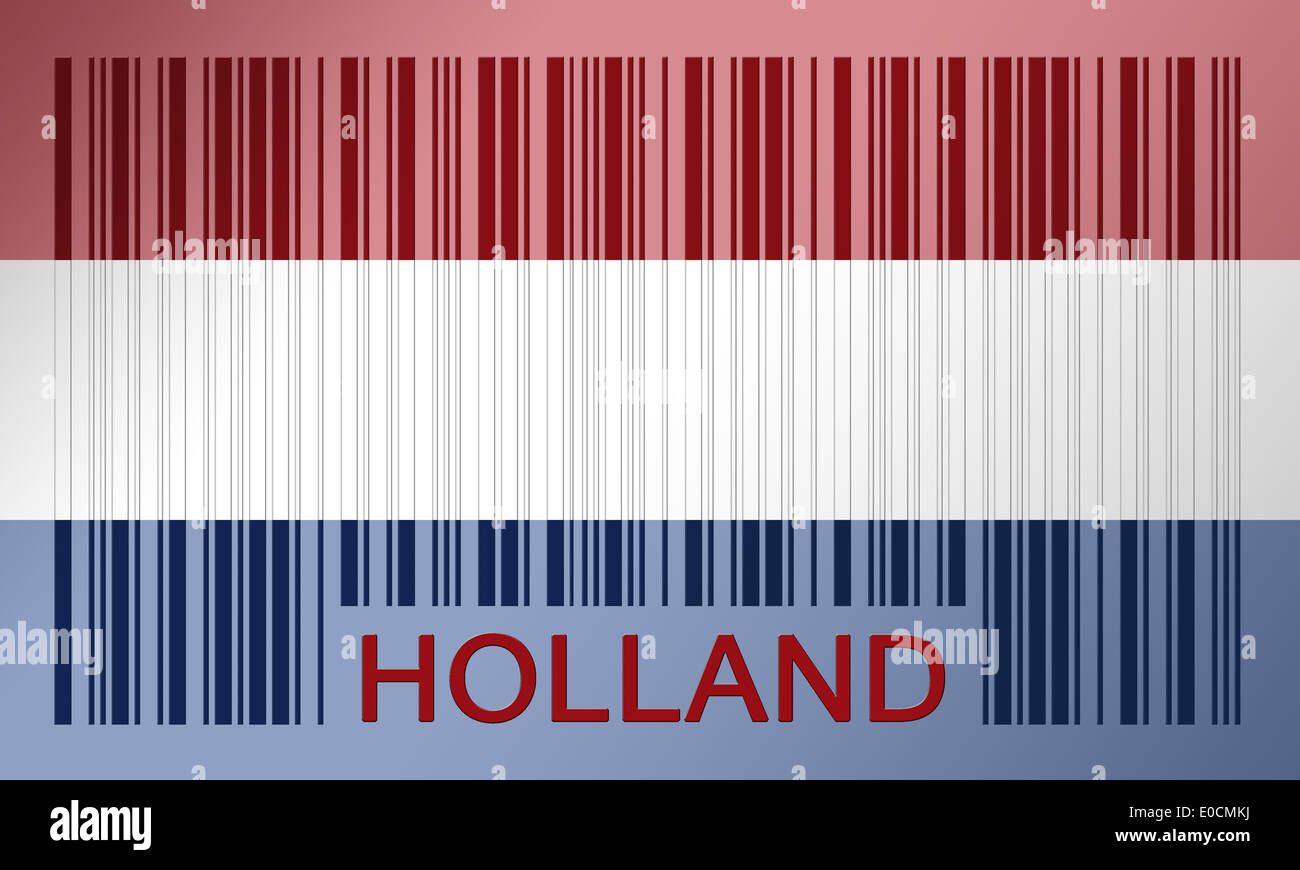 Flag of the Netherlands painted on barcode surface Stock Photo - Alamy
