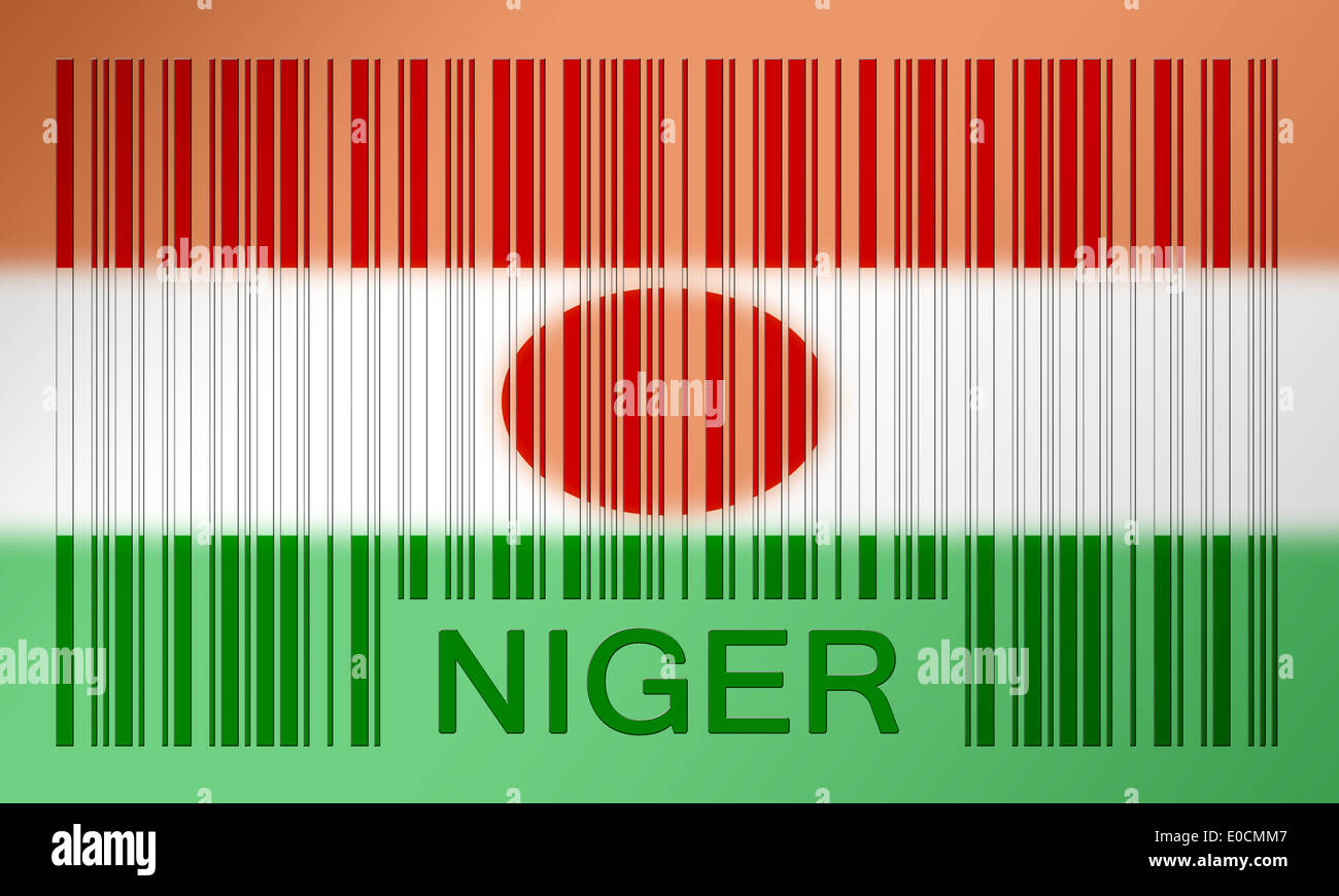 Flag of Niger painted on barcode surface Stock Photo - Alamy
