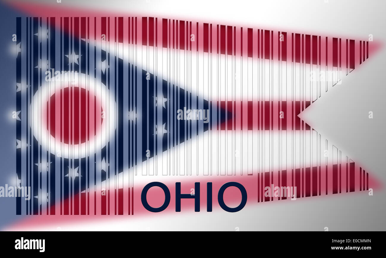 Flag of the US state of Ohio painted on barcode surface Stock Photo - Alamy