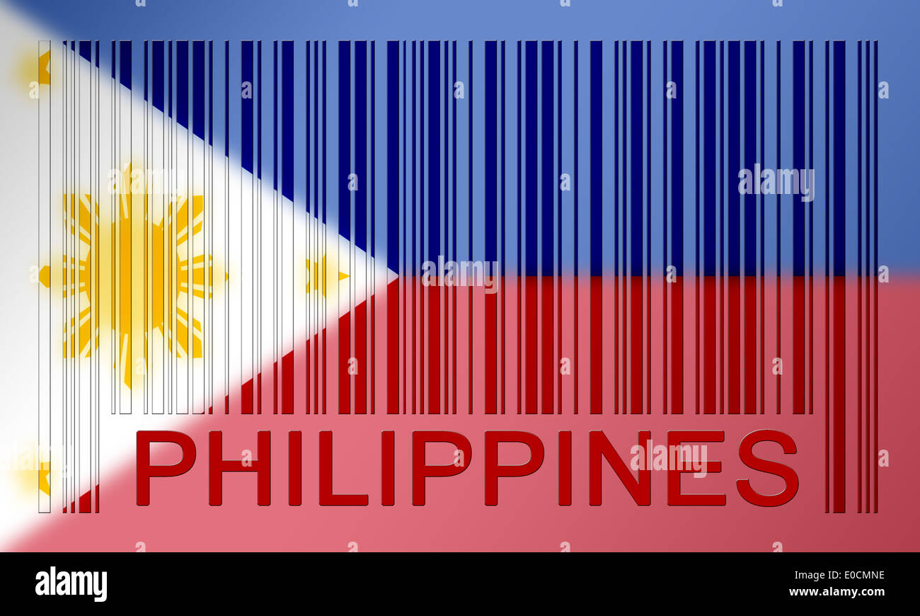 Flag of Philippines painted on barcode surface Stock Photo - Alamy