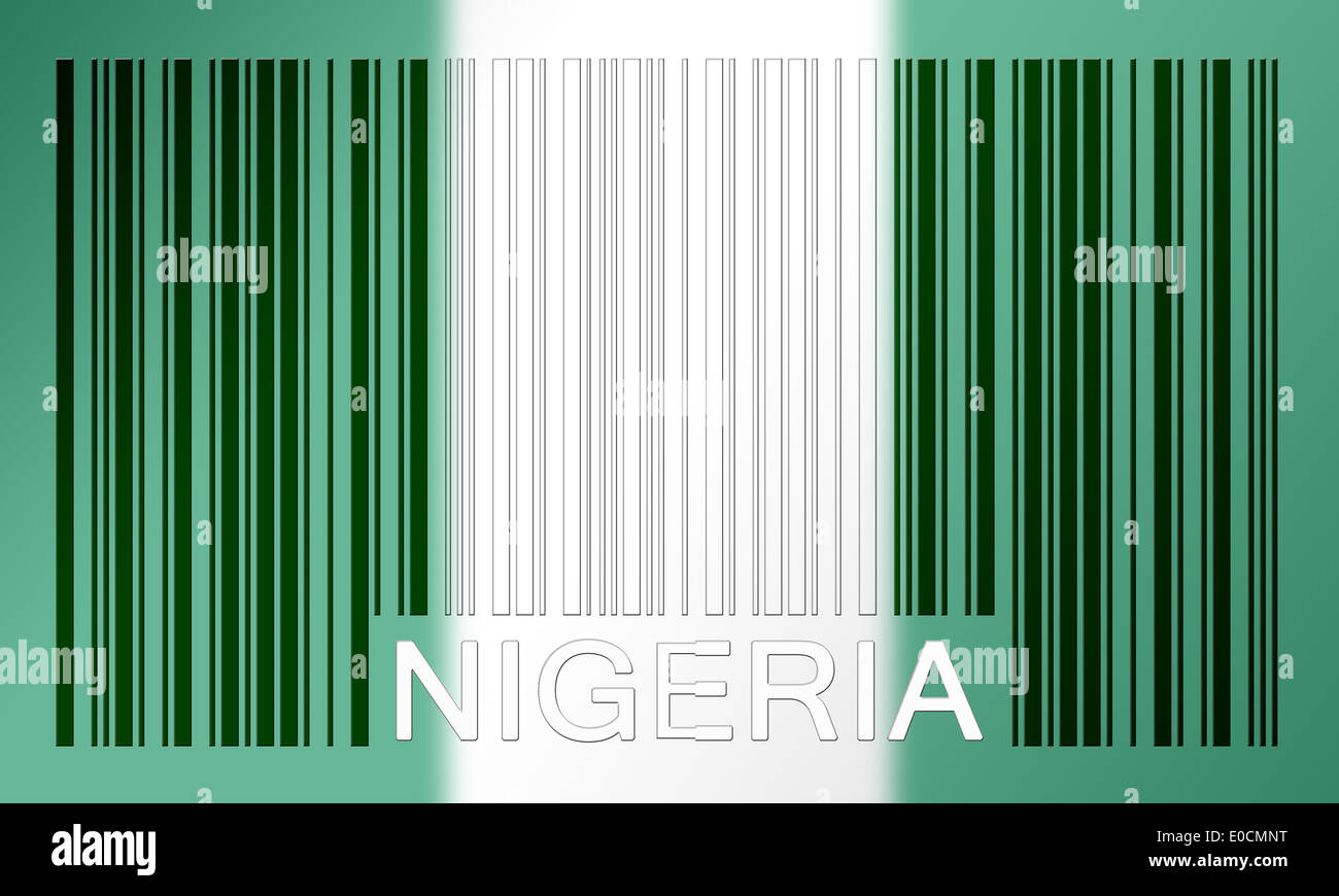 Flag of Nigeria painted on barcode surface Stock Photo - Alamy