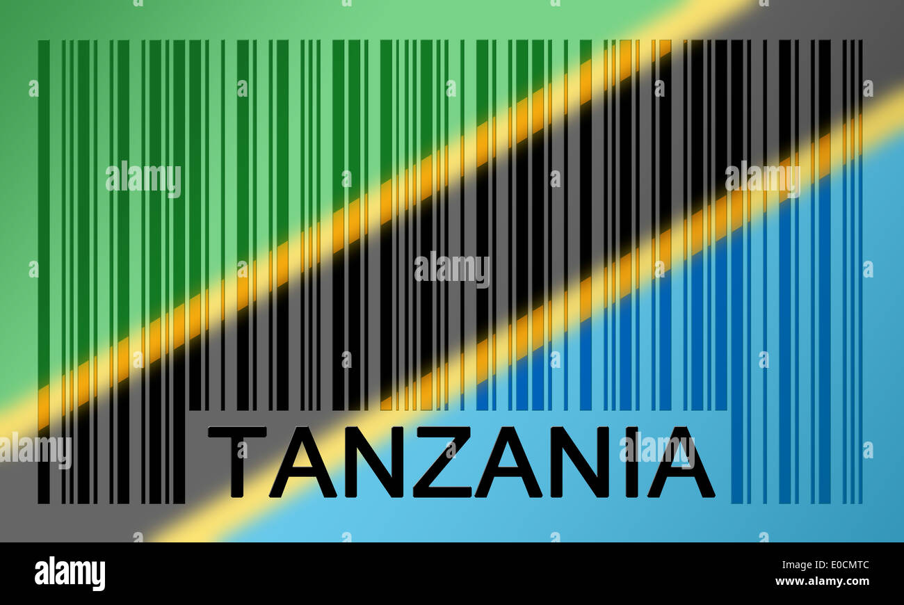 Flag of Tanzania painted on barcode surface Stock Photo - Alamy