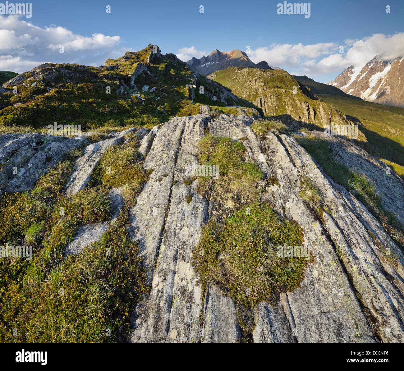 Rock formation at Pfitscher Joch, Zillertal Alps, Tyrol, Austria ...