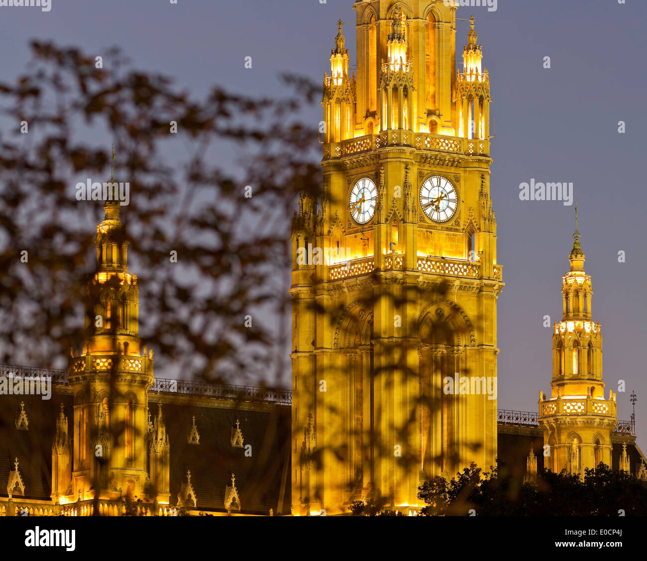 Town hall at night, 1. Bezirk, Vienna, Austria Stock Photo - Alamy