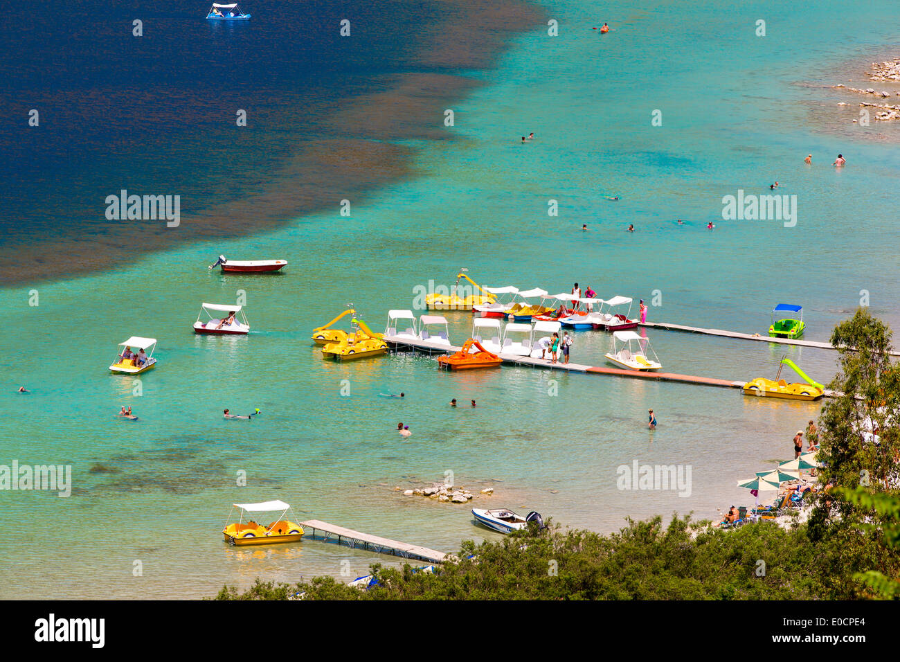 Beach in village Kavros in Crete island, Greece. Magical turquoise ...