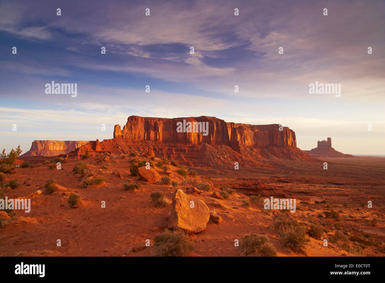 View at Sentinel Mesa in the morning, Monument Valley, Navajo Tribal Park, Navajo Indian ...