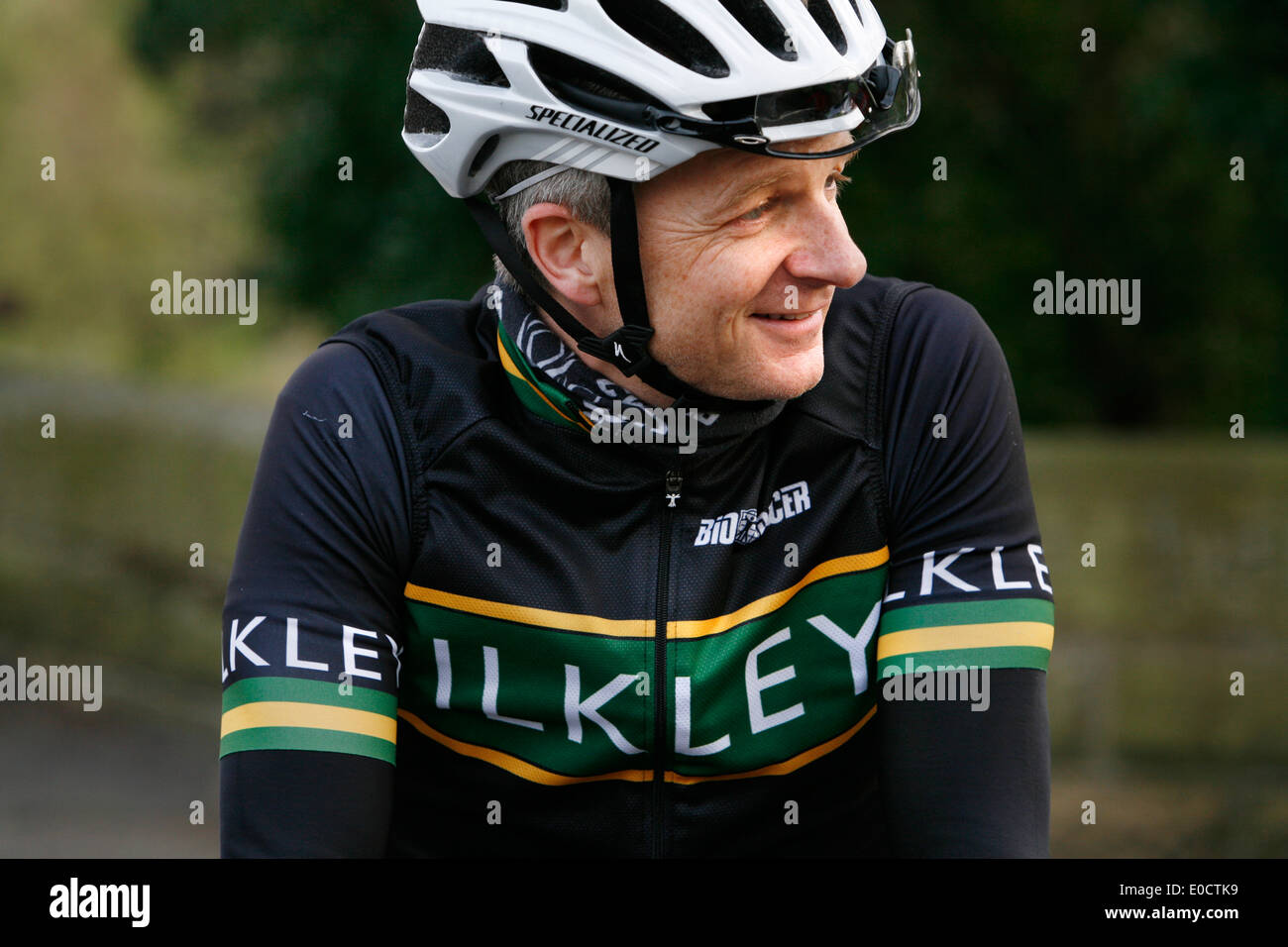 Member of the Ilkley Cycle Club before an evening ride from Ilkley ...