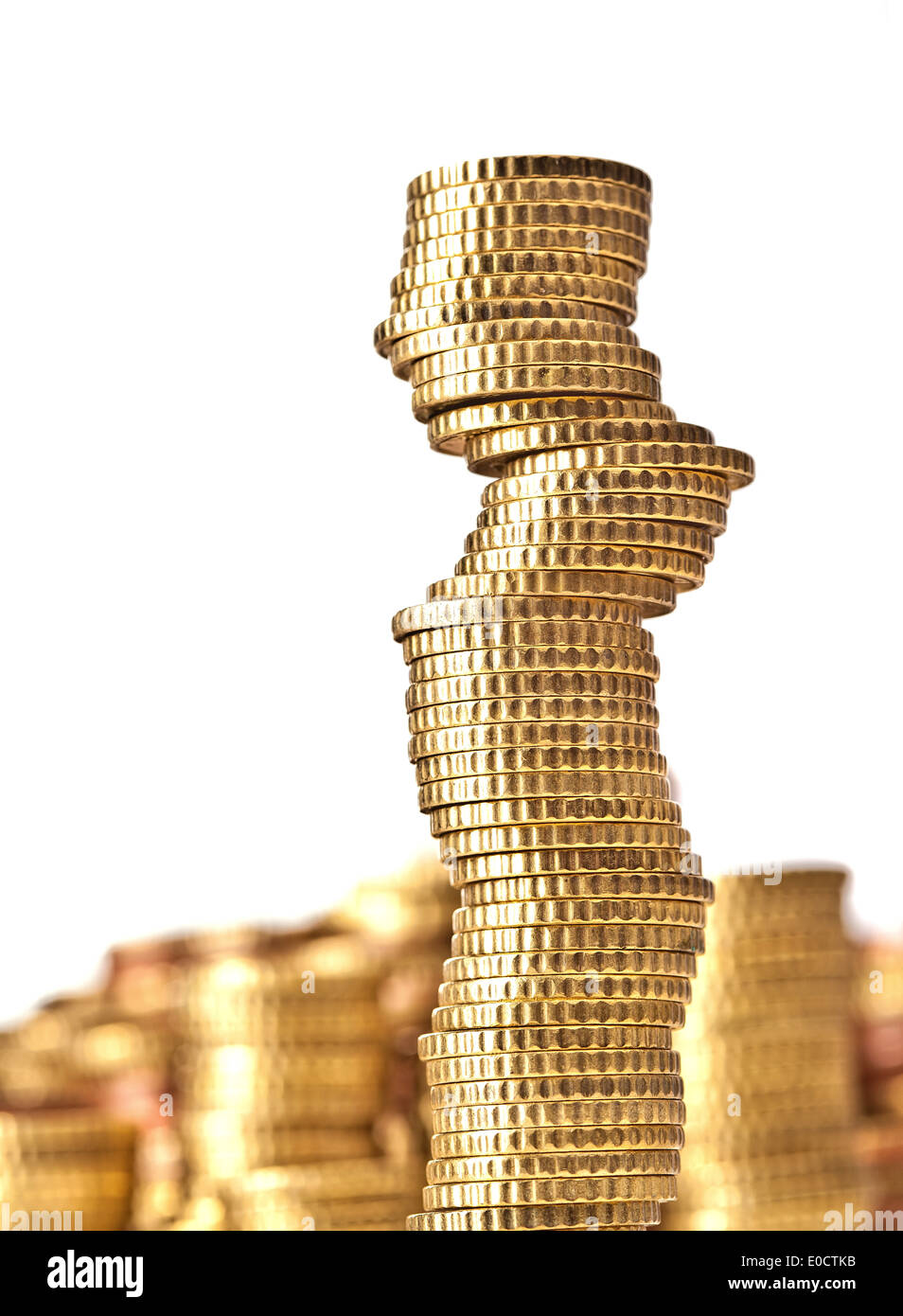 pile of euro coin on white background Stock Photo - Alamy