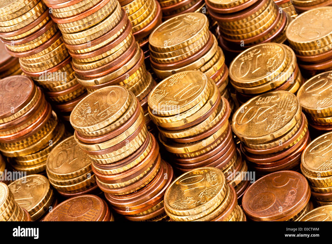 pile of euro coin on white background Stock Photo - Alamy