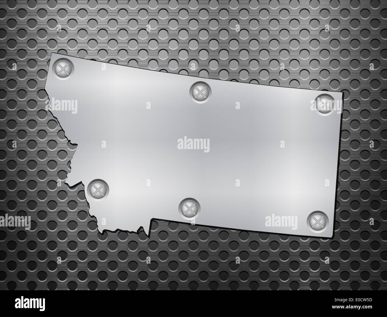Montana metal map on a black metal grid Stock Photo - Alamy