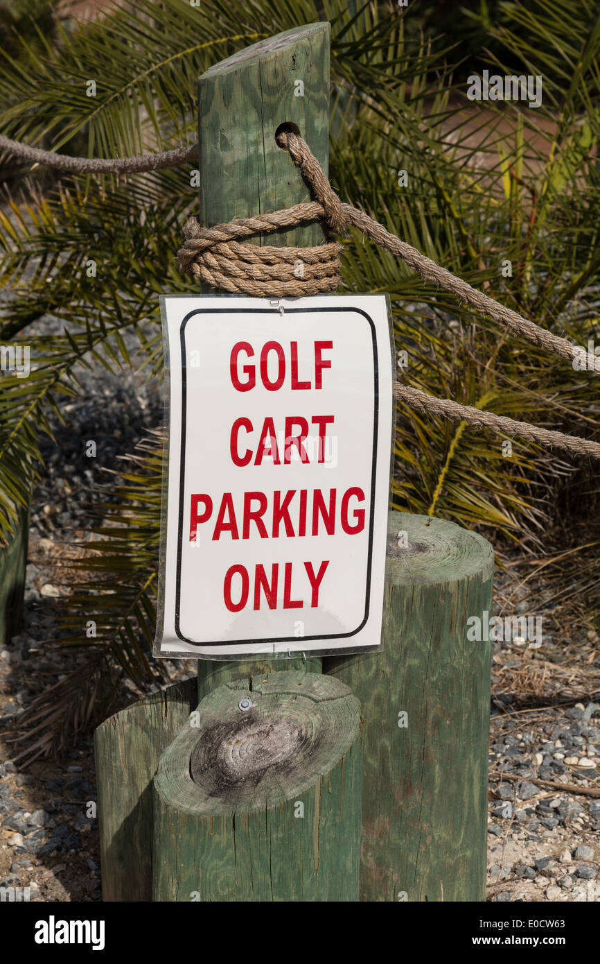 Golf Cart Parking Only Sign, fForida, USA Stock Photo - Alamy