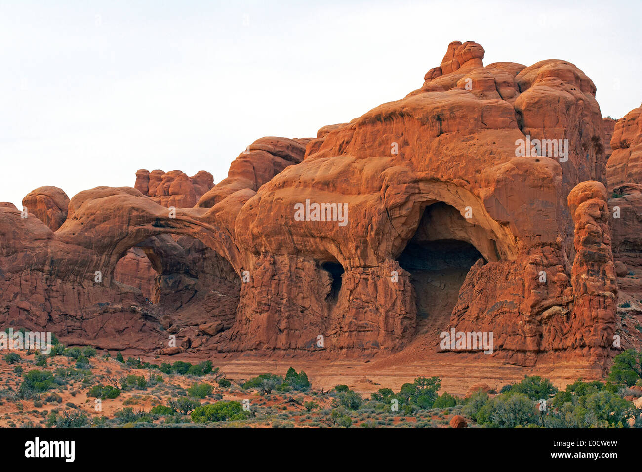 Arches National Park, Windows Section with Double Arch und and the La ...