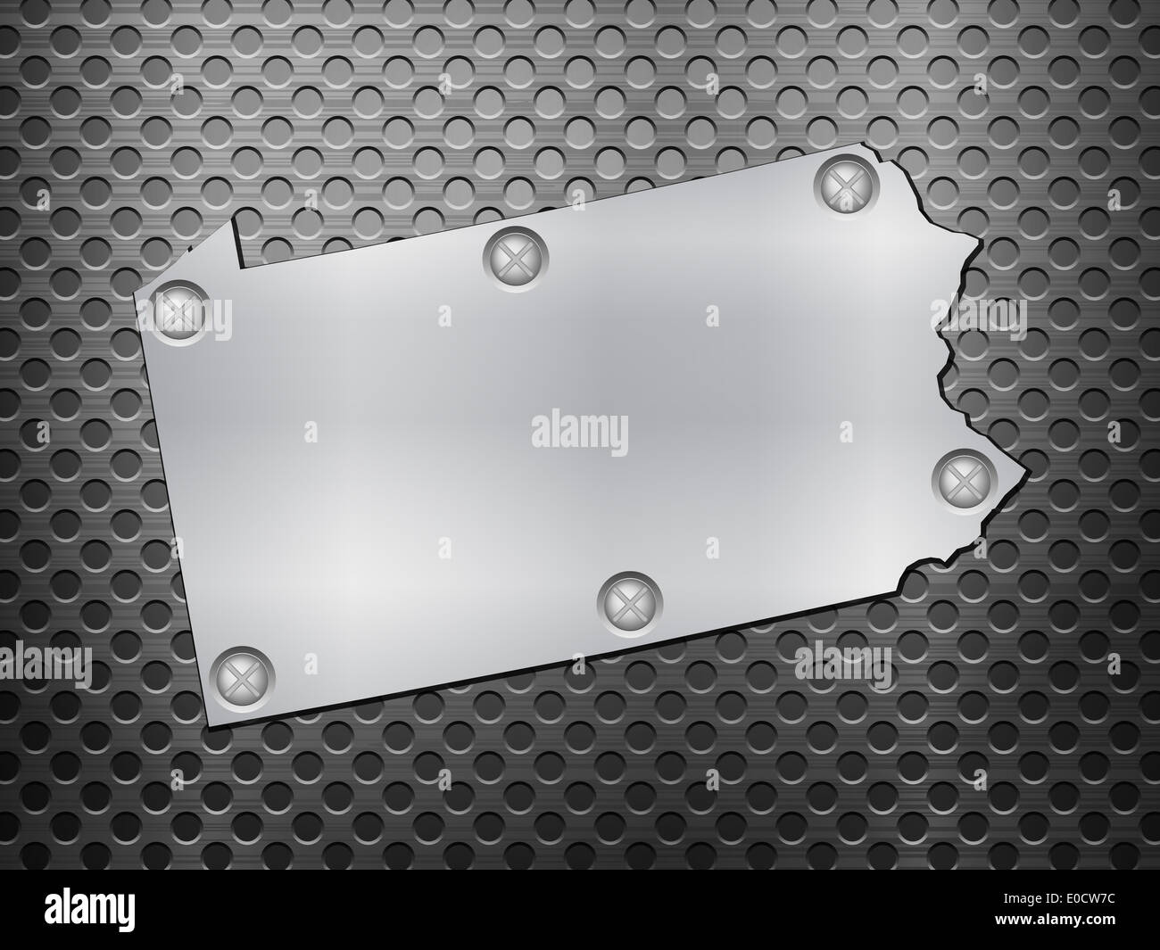 Pennsylvania metal map on a black metal grid Stock Photo - Alamy