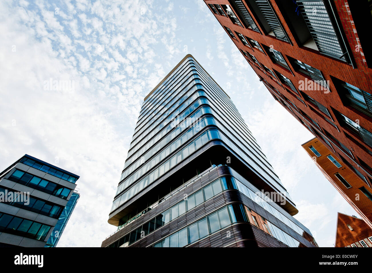 Modern buildings at the Gebrueder Wolf Platz, St. Pauli, Hamburg ...